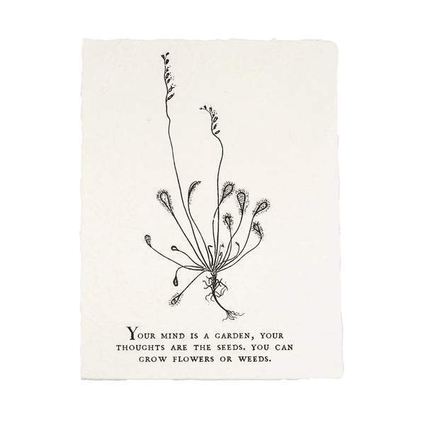 Your Mind Is A Garden - Handmade Paper Print – S. Flynn Home
