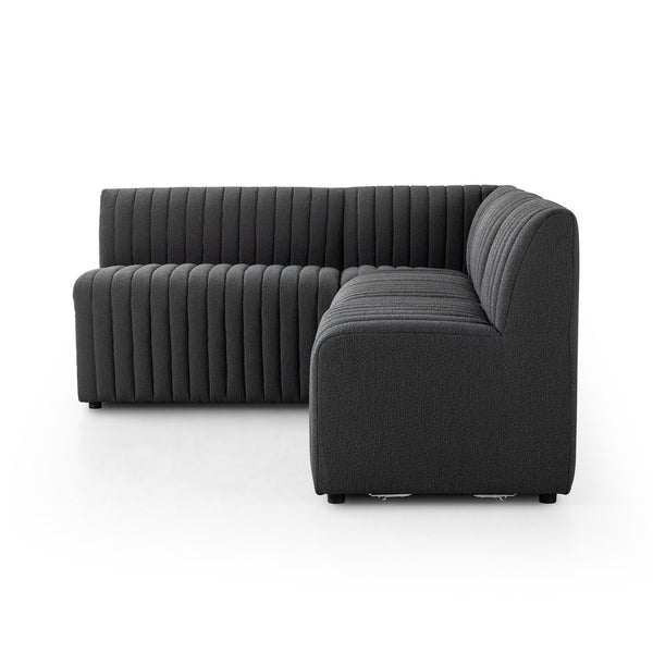 Augustine Dining Banquette, L-Shape - FIQA Boucle Charcoal – S. Flynn Home